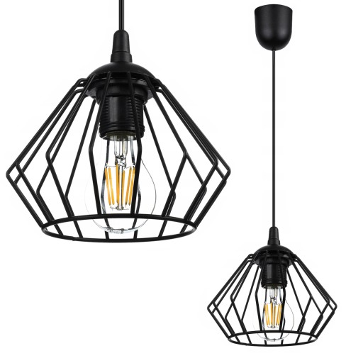 LAMPA WISZĄCA SUFITOWA ŻYRANDOL LOFT BRYLANT DRUT REGULOWANA PLAFON LED (7314465478001) • Cena ...