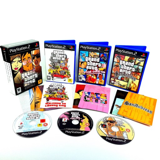 GRAND THEFT AUTO THE TRILOGY GTA PS2 III VICE CITY SAN ANDREAS PAL ENG ...