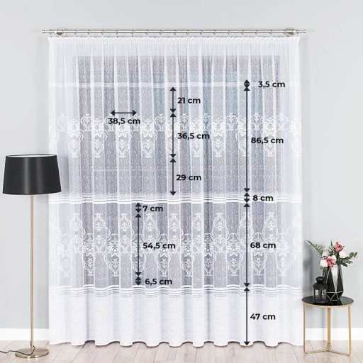 FIRANA ŻAKARDOWA 300CM KWIATY SZLAKI SIATKA FIRANKA WZÓR NA CAŁOŚCI 0,5MB (5903878600707) • Cena ...