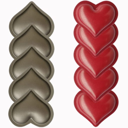 Formičky na pečení srdcí 3D srdíčka, formy 10 Ks za 281.00CZK - Allegro