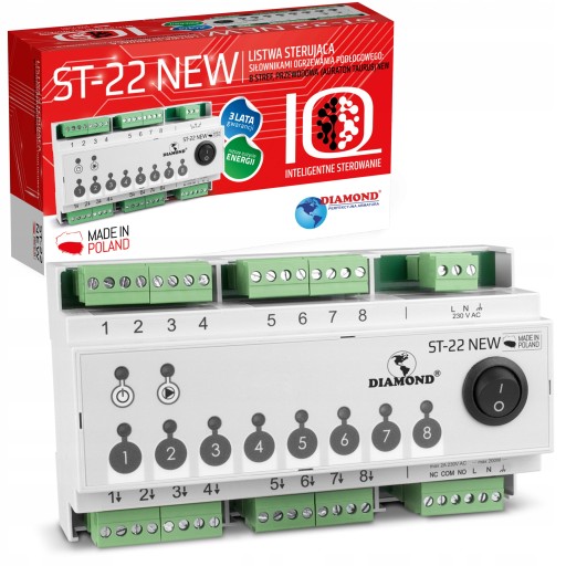 LISTWA STERUJĄCA SIŁOWNIKAMI 8 STREF 8DPRO ST-22 (5907547684302) • Cena, Opinie • Ogrzewanie ...