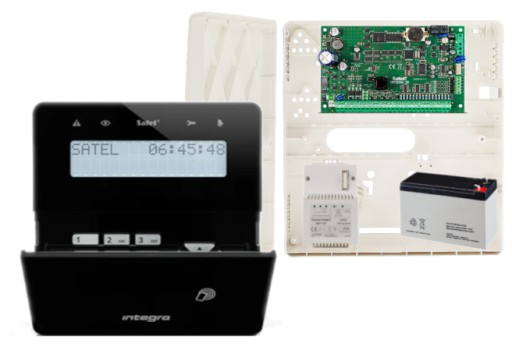SYSTEM ALARMOWY SATEL INTEGRA 32 ZESTAW MANIPULATOR LCD AKUMULATOR ...