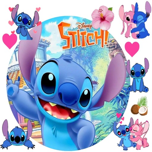 OPŁATEK NA TORT LILO I STICH + POSTACIE + TEKST 14551343210 - Allegro.pl