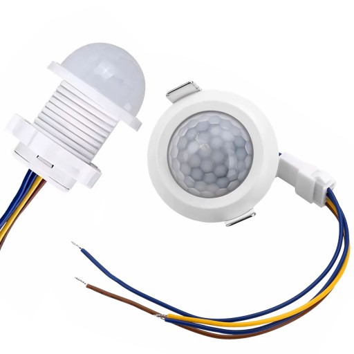 CZUJNIK RUCHU 20MM SENSOR OŚWIETLENIA SONDA PIR 230V LED 90S ZMIERZCHU ...