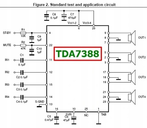 Tda7384 характеристики схема подключения - 82 фото