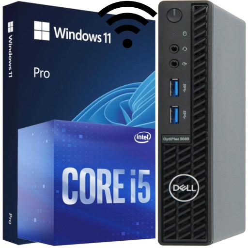 Micro PC DELL Optiplex 3080 i5-10gen 3.80Hz 16GB DDR4 256 SSD Win11Pro ...