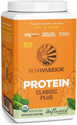 SUNWARRIOR CLASSIC PLUS ORGANIC 750G NATURAL WEGE ROŚLINNE BIAŁKO KETO ...