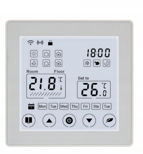 SZOBATERMOSZTÁT ÉRINTŐPANEL LCD 16A WIFI TUYA PADLÓFŰTÉS za 15360.00HUF ...