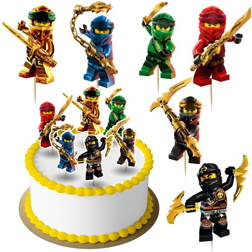 TOPPER NA TORT LEGO NINJAGO ZESTAW POSTACI 6szt (5905940500359) • Cena ...