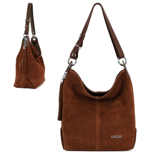 Torebki damskie zamszowe listonoszki worki 2w1 13100767425 - Allegro.pl