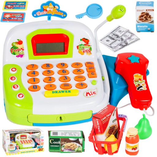 KASA Fiskalna SKLEPOWA DLA DZIECI DO ZABAWY NA BATERIE PRODUKTY KOSZYK ... KASA Fiskalna SKLEPOWA DLA DZIECI DO ZABAWY NA BATERIE PRODUKTY KOSZYK ...