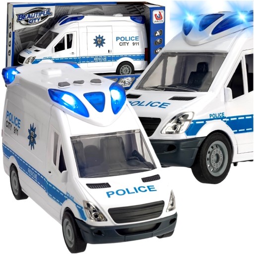 POLICJA RADIOWÓZ WÓZ POLICYJNY AUTO ŚWIATŁO DŹWIĘKI NAPĘD VAN Polski ...