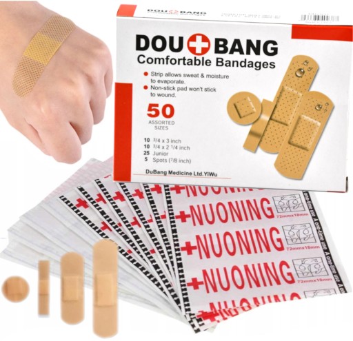 PLASTRY OPATRUNKOWE ZESTAW PLASTRÓW ODDYCHAJ 50szt (5902565656638 ...