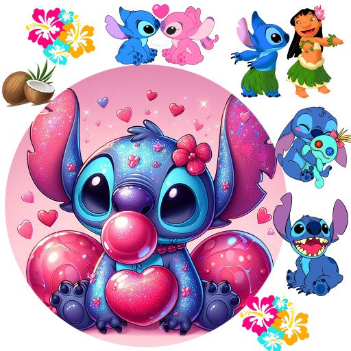 OPŁATEK NA TORT LILO I STICH + POSTACIE + NAPIS 15158643677 - Allegro.pl