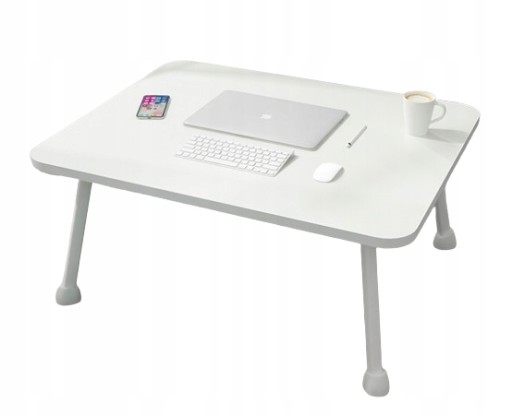 STOLÍK, STOJAN POD NOTEBOOK, SKLADACÍ, BIELY za 14.08EUR - Allegro