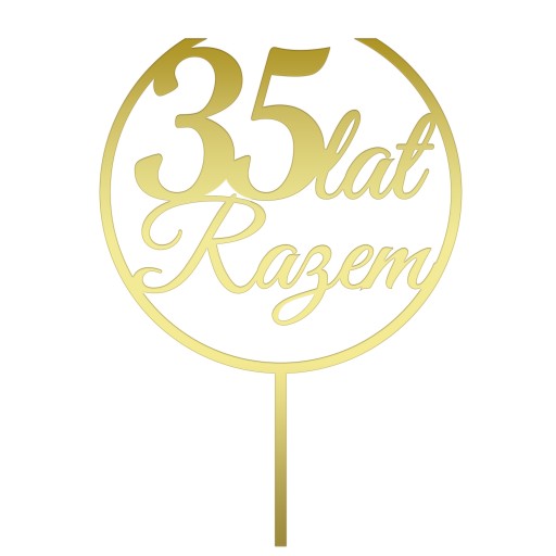 TOPPER NA BOK TORTU ROCZNICA ŚLUBU DOWOLNA CYFRA 10 20 30 40 50 (5905954342976) • Cena, Opinie ...