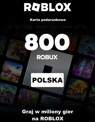 ROBLOX 800 ROBUX | KARTA | GIFT CARD 800RS | KOD PL | 17078361098 ...
