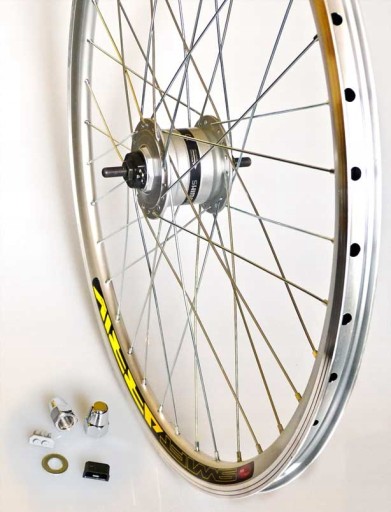 KOŁO 26 PRZÓD PIASTA SHIMANO PRĄDNICA SREBRNE - 100036 - 13113548295 ...