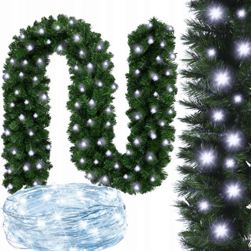 GIRLANDA CHOINKOWA ŚWIĄTECZNA LAMPKI LED ŁAŃCUCH SZTUCZNA 1m (5905261417343) • Cena, Opinie ...