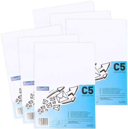 Koperty C5 do formatu A5 białe 150szt Bantex • Cena, Opinie • Biurowe ...