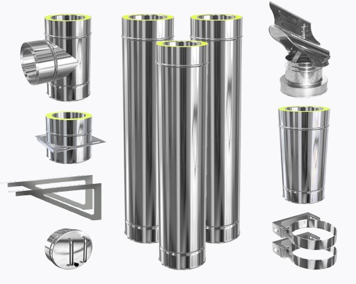 KOMIN Fi 200 DWUŚCIENNY WKŁAD ZEWNĘTRZNY PELLET PIEC Kocioł COMFORT AIR ...