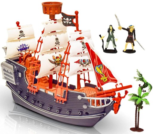 OKRĘT PIRACKI STATEK PIRACI PIRAT ŁÓDŹ + FIGURKI 14412332999 - Allegro.pl