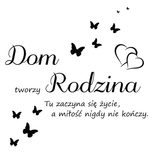 Naklejki cytaty na ścianę DOM tworzy RODZINA cytat • Cena, Opinie ...
