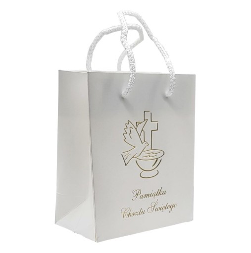 TORBA TOREBKA PREZENTOWA NA PREZENT CHRZEST ŚWIĘTY BIAŁA PAPIEROWA MOCNA M • Cena, Opinie ...