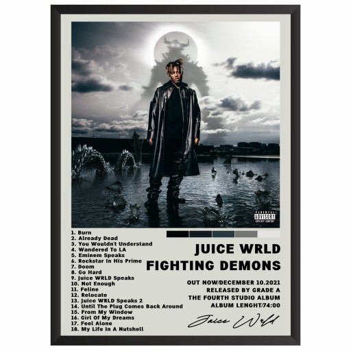 Juice WRLD Fighting Demons Plakat Obraz z albumem w ramce Prezent • Cena, Opinie • Obrazy ...
