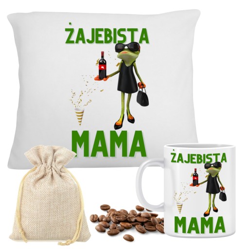 ZESTAW KUBEK PODUSZKA PREZENT NA DZIEŃ MAMY ZABA • Cena, Opinie • Zabawne gadżety 13620375787 ...