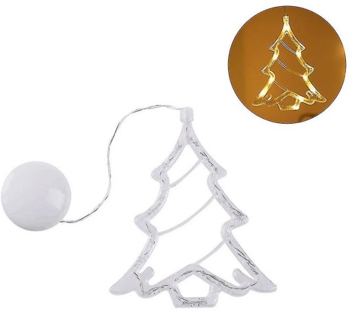 CHOINKA CHOINECZKA ZAWIESZKA Z PRZYSSAWKĄ LED ŚWIECĄCA NA OKNO NA ...