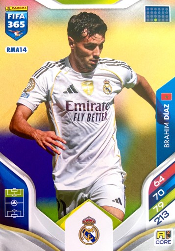 PANINI FIFA 365 2026 CORE TEAM MATE RMA14 BRAHIM DIAZ REAL MADRID, • Ár ...