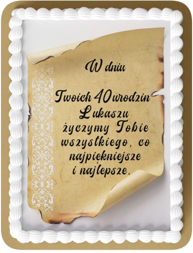 PAPIER WAFLOWY OPŁATEK STARY PERGAMIN URODZINOWY OPŁATEK A4 (5906146221581) • Cena, Opinie ...