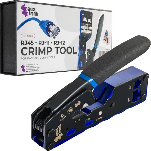 RJ45/RJ12/RJ11 kábel krimpelő fogó Spacetronik NT-CT03 fekete, (5903031024234) • Ár, Vélemények ...