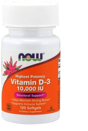 NOW FOODS WITAMINA D3 10 000 IU 250 mcg 120 kapsułek ODPORNOŚĆ (0733739003768) • Cena, Opinie ...