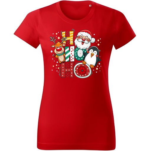 Női karácsonyi póló Mikulás rénszarvas HO HO HO pingvin karácsonyi ...