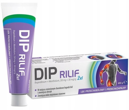 DIP RILIF żel lek przeciwbólowy ibuprofen 100 g (5909990432646) • Cena ...