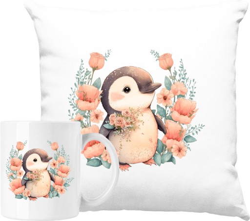 Pingvin Bögre és Párna Szett - Aranyos Gyerek Ajándék Ötlet - 2 Darabos ...