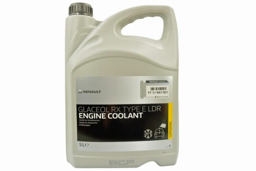 PŁYN DO CHŁODNICY RENAULT DACIA GLACEOL RX TYPE D TYPE E LDR 5L ...