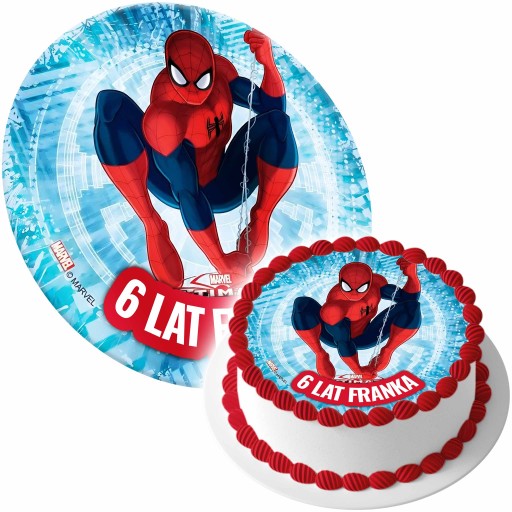OPŁATEK NA TORT SPIDER-MAN SPIDERMAN AVENGERS + TEKST TWÓJ NAPIS ...
