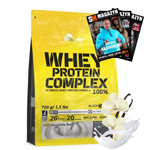 OLIMP WHEY PROTEIN COMPLEX 100% 700g BIAŁKO WPC MASA SIŁA KOŚCI MUSKULATURA - wzrost masy ...