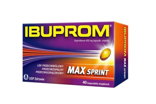 Ibuprom MAX Sprint 400mg, 40 kapsułek miękkich (5907377139775) • Cena ...