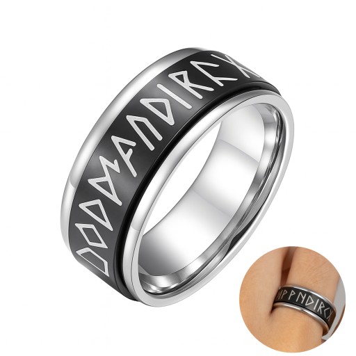 8 mm RUNY FUTHARK ANTISTRESOVÁ ROTAČNÁ OBRÚČKA ANXIETY FIDGET SPINNER ...