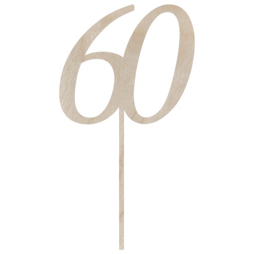 TOPPER NA TORT 60 SZEŚĆDZIESIĄTKA JUBILEUSZ URODZINY DO KWIATÓW TOPER (5905991308508) • Cena ...