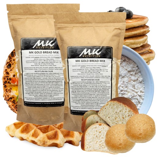 MIESZANKA CHLEBOWA NA KETO CHLEB MK Gold Bread Mix wysokobiałkowa 2x 600g (5903933061825) • Cena ...