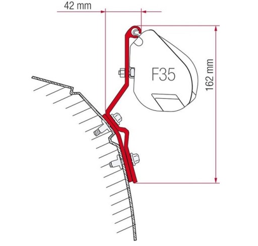 Adapter markizy F35 Pro Kit VW T4 Lift Roof Fiamma 8004815033651 za 329 ...
