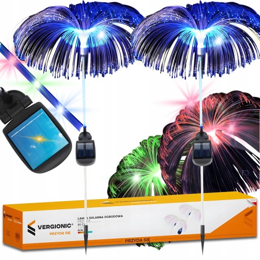 MEDUZA LAMPA SOLARNA LED KOLOROWA WBIJANY DMUCHAWIEC OZDOBA OGRODOWA SOLAR (5904100216451 ...