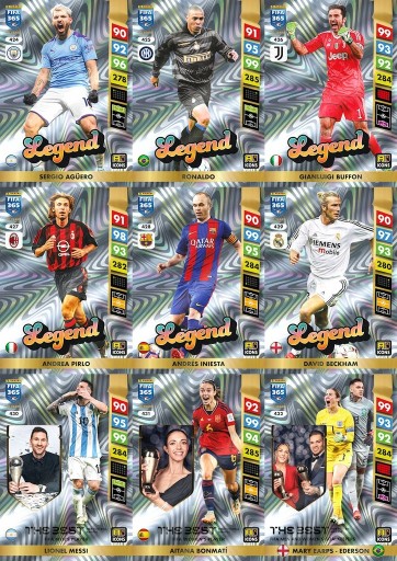 FIFA 365 2025 LEGEND THE BEST KOMPLET 9 ICONS MESSI RONALDO BECKHAM ...