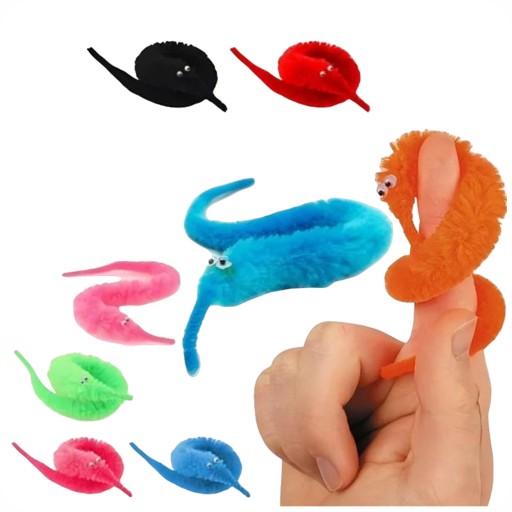 MAGICZNE ROBAKI ROBACZKI ROBACZEK ZABAWKA ANTYSTRESOWA 4 SZTUKI ...