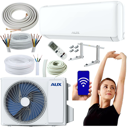 KLIMATYZATOR ŚCIENNY AUX Q-SMART PLUS 2,7 kW WiFi GRZANIE LED UV 40m2 • Cena, Opinie 17349357548 ...
